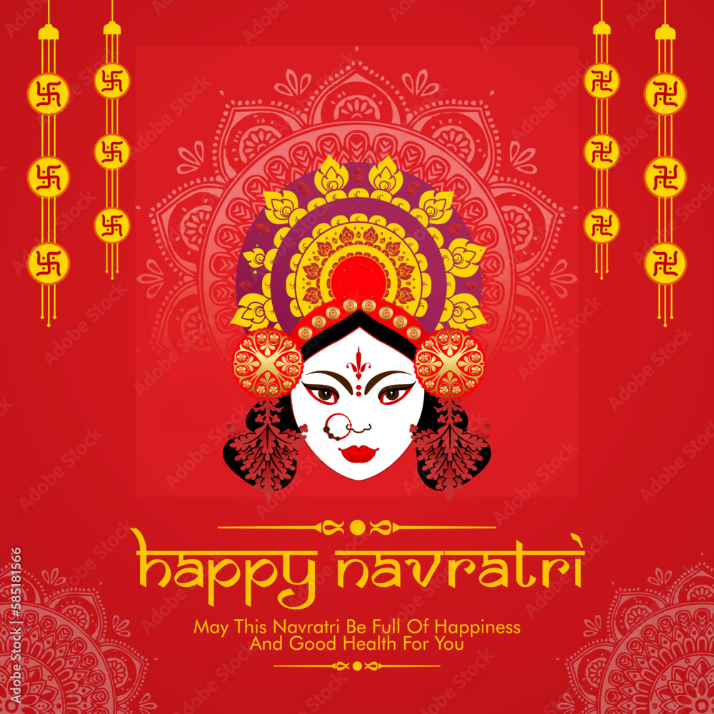 Happy Navratri Festival poster background design Stock Vector | Adobe Stock