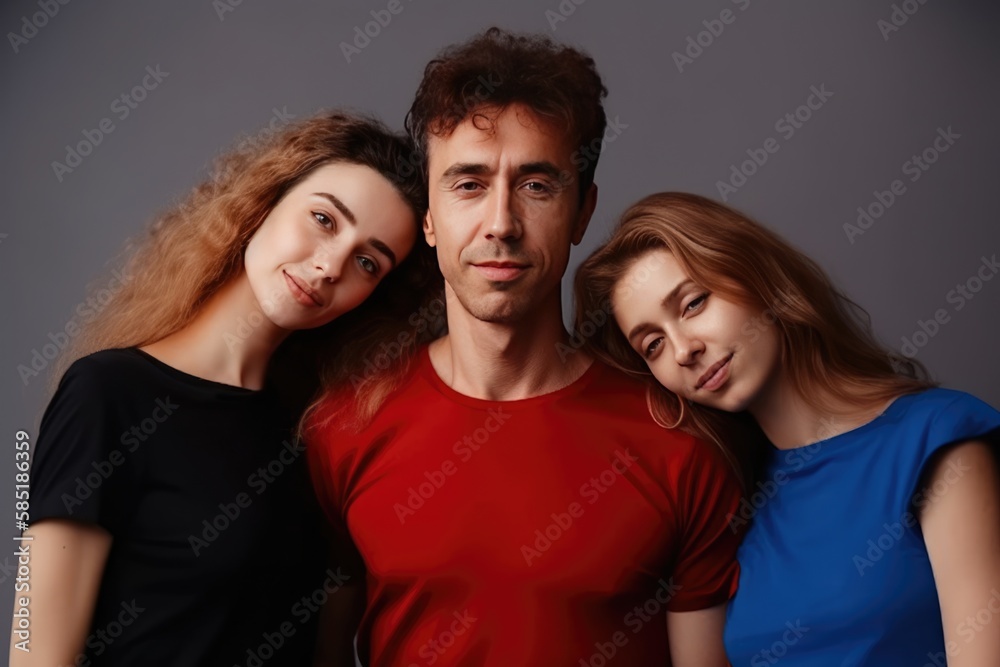 Polyamorous people, Smiling bisexual women posing living in a ...