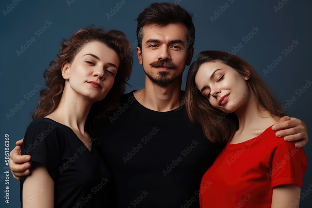 Polyamorous people, Smiling bisexual women posing living in a ...
