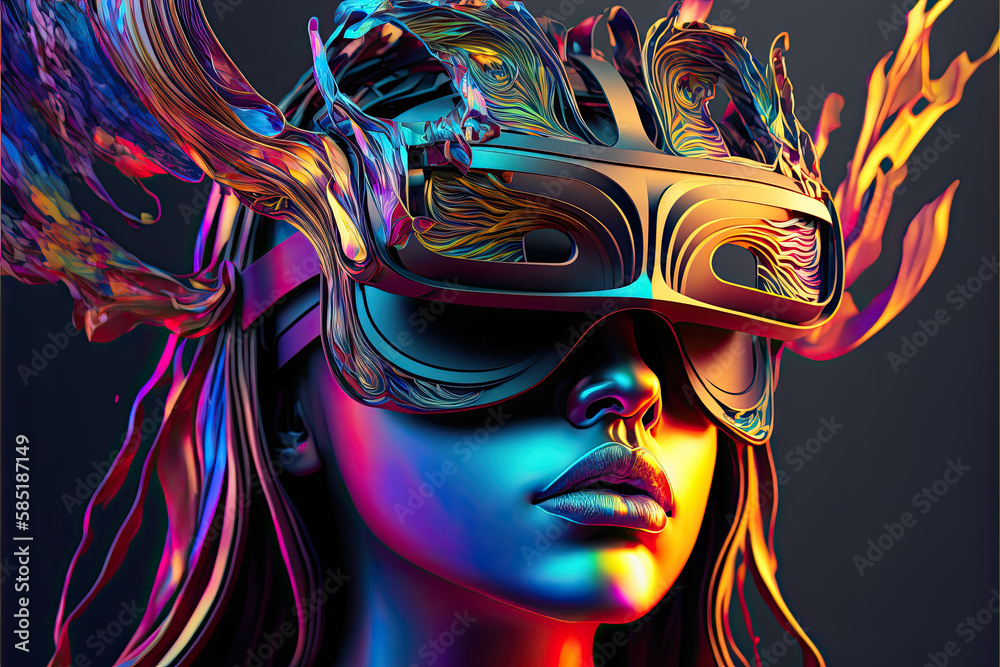Metaverse Avatar, Embody Yourself in the Metaverse. 3d neon digatal ...