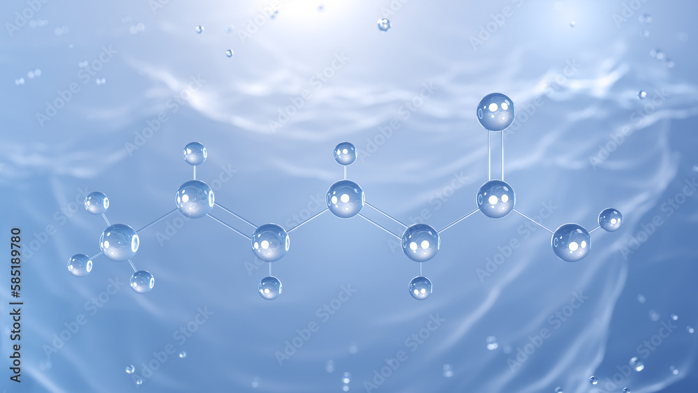 sorbic acid, molecular structure, 3d model molecule, food preservative ...