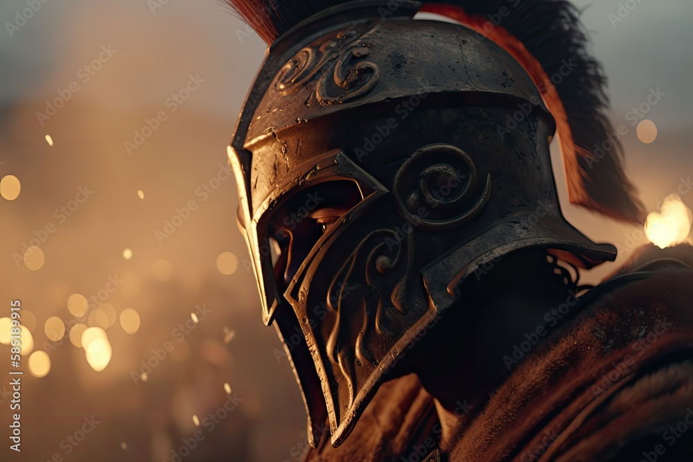 Spartan King Leonidas I and his warriors at Thermopylae Stock ...