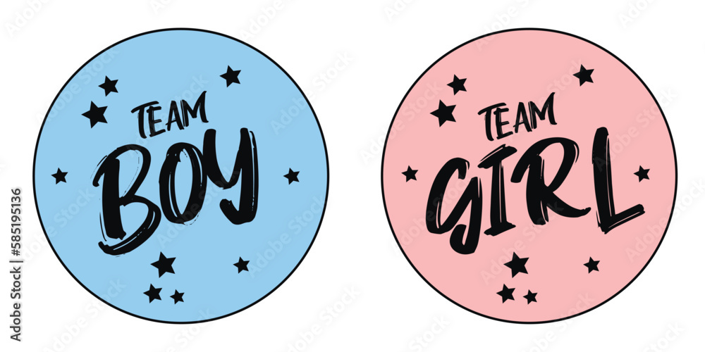 Boy or Girl - card template with a multi-colored inscription. Vector ...