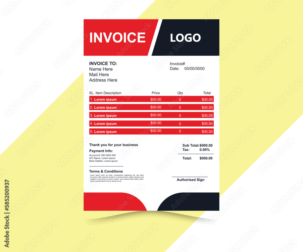 Professional and modern invoice template, Invoice bill design template ...