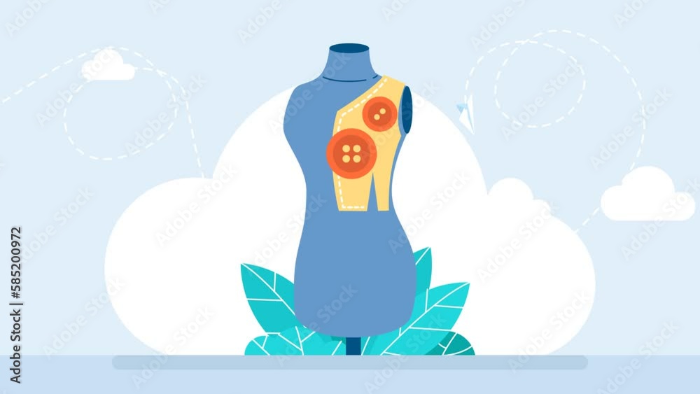 Stockvideo Modeling clothes. Mannequin for tailoring. Buttons. Clothing ...