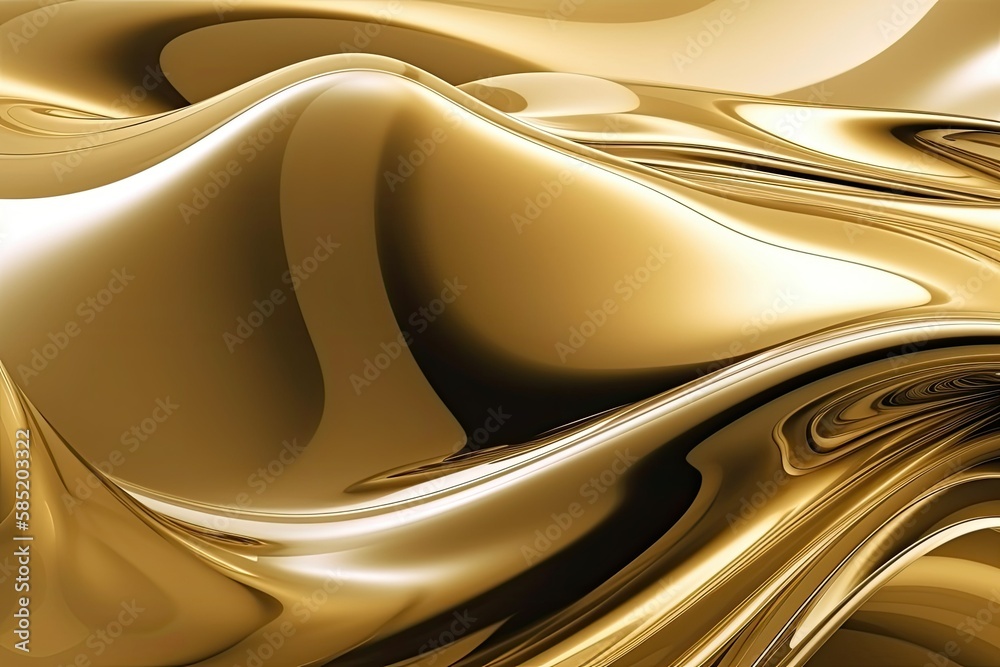 Stockillustratie gold Abstract 3d glass render, glossy, reflective ...