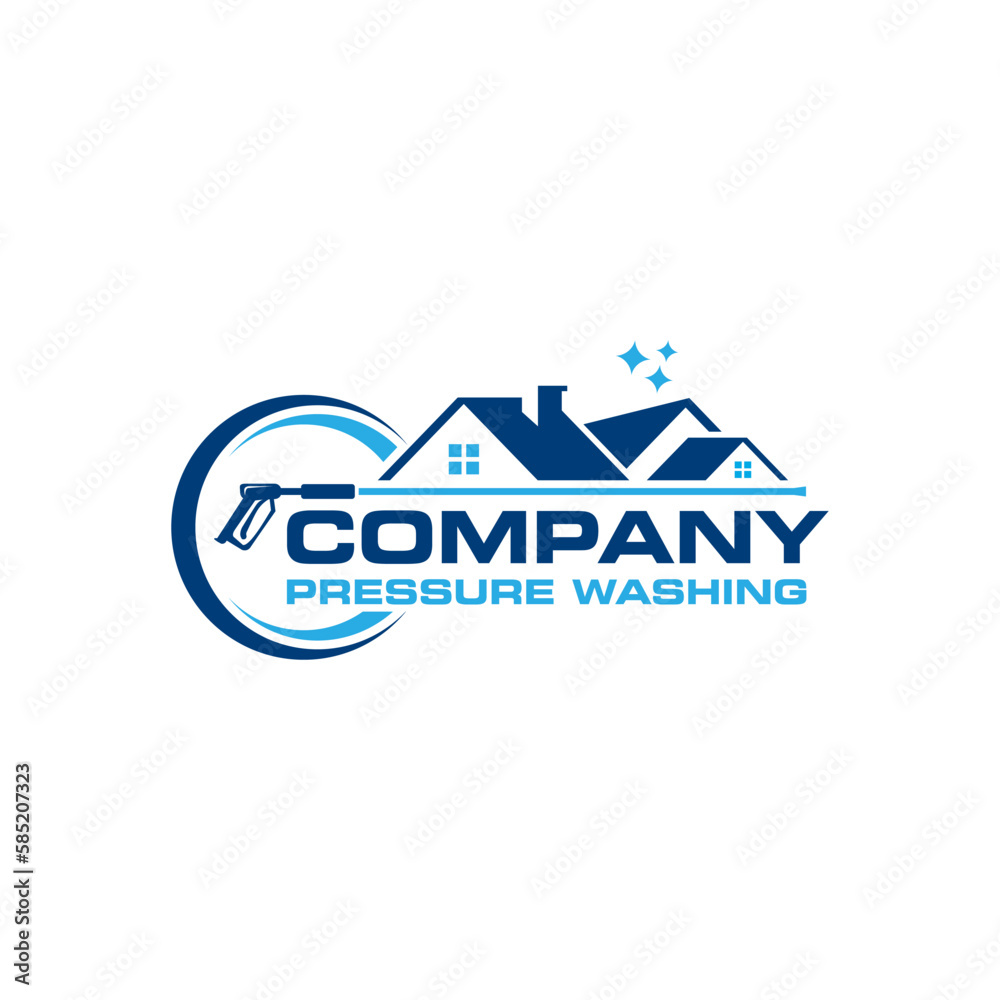 pressure wash home logo template design Stock Vector | Adobe Stock