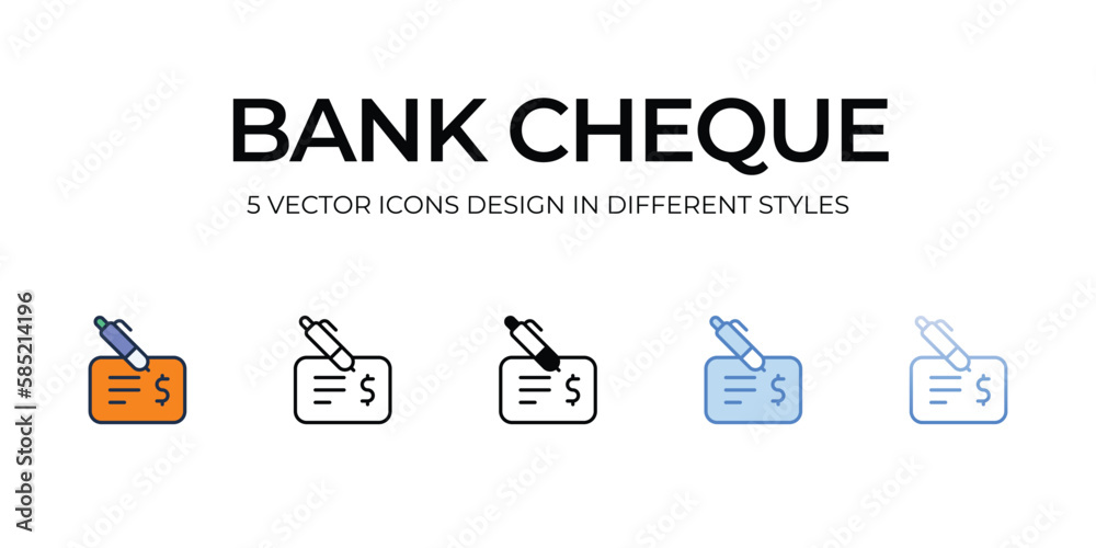 Bank Cheque icon. Suitable for Web Page, Mobile App, UI, UX and GUI ...