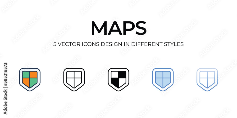 Maps icon. Suitable for Web Page, Mobile App, UI, UX and GUI design ...