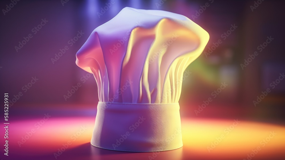 chef hat on colorful background. Created with Generative AI. Stock ...