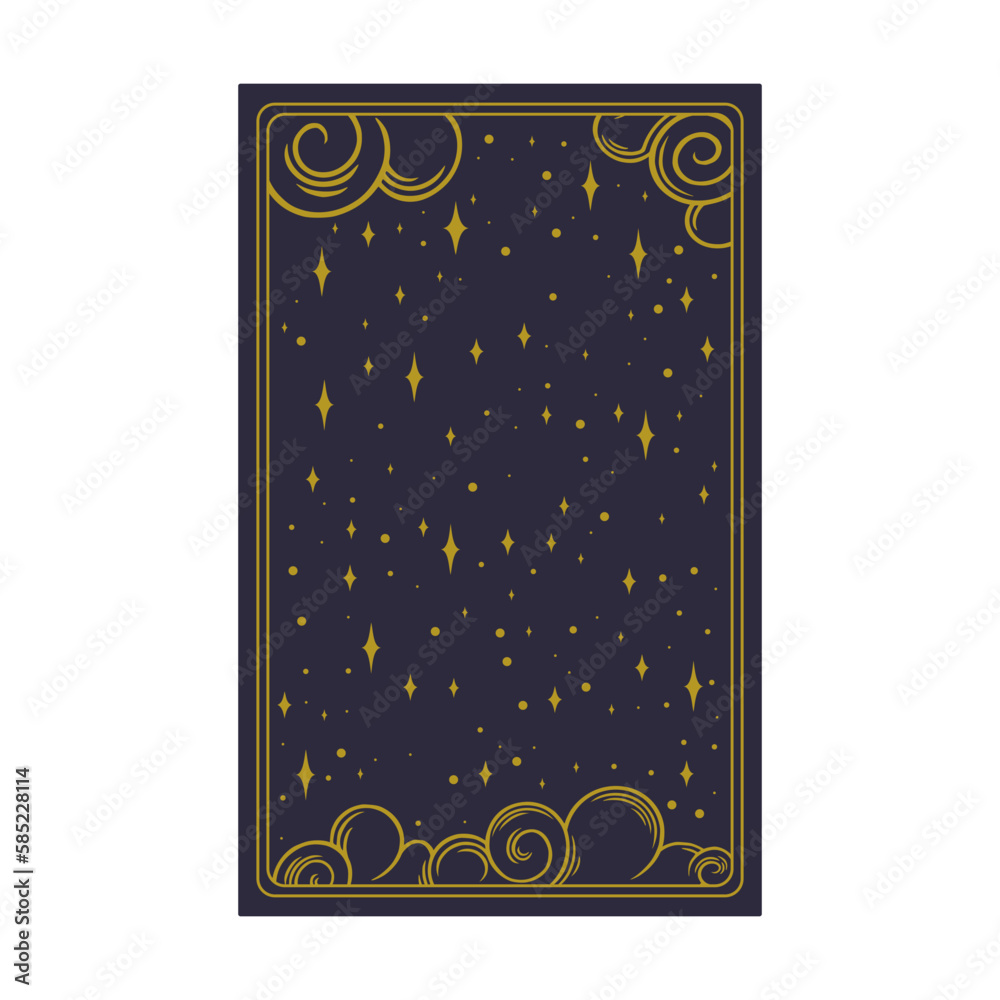 Tarot aesthetic golden card. Outline tarot design for oracle card ...