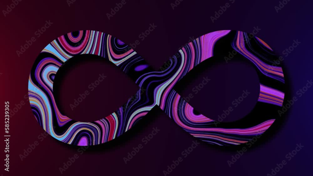 Video Stock Infinity symbol with liquid moving fill. Colorful infinity ...