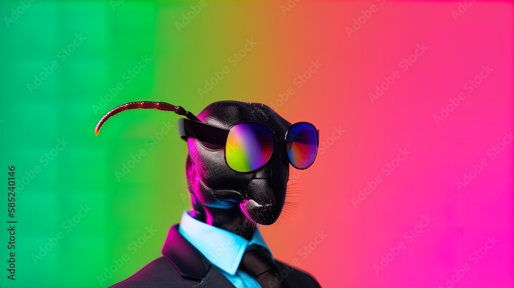 Ant in suit: Studio Shot of an ant insect in Business clothes, Mixing ...