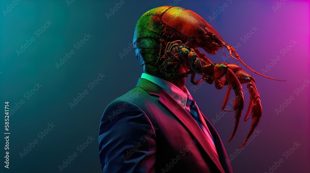 Insect in suit: Studio Shot of a Cockroach, Scorpion or Insect in ...