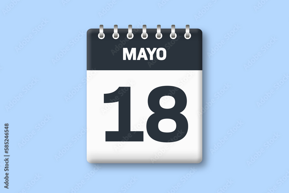 18 de mayo - fecha calendario pagina calendario - decimoctavo dia de ...