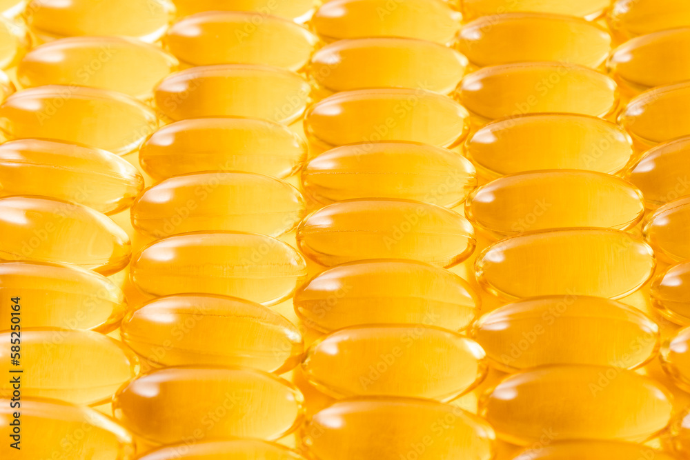 Food supplement capsules with vitamin D3, omega 3, omega 6, omega 9 ...