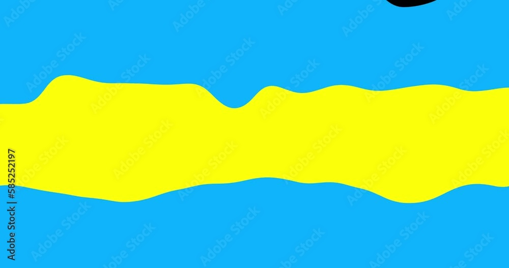 Wipe liquid transition cartoon CMYK colors. Linear doodle black outline ...