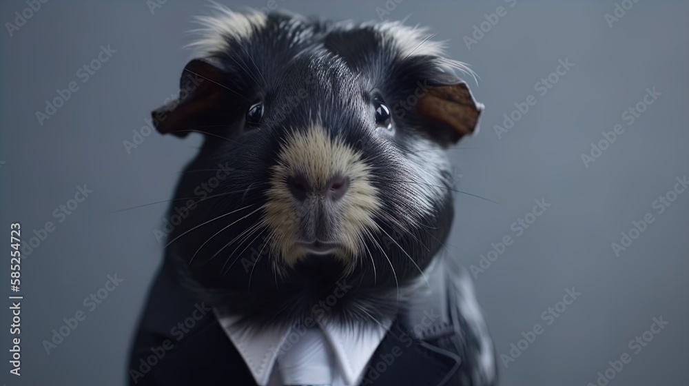 Guinea pig in suit: Studio Shot of a Guinea pig in Business clothes ...