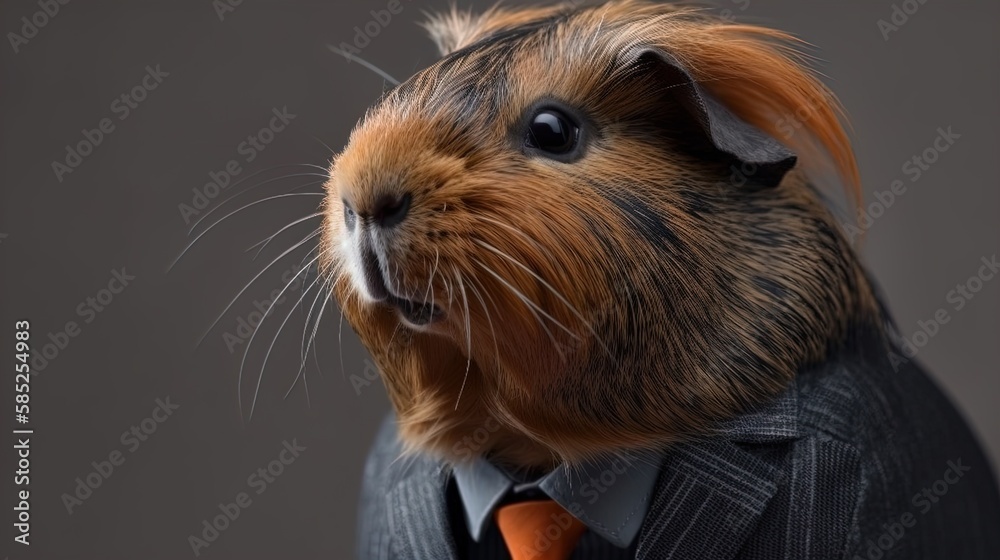 Guinea pig in suit: Studio Shot of a Guinea pig in Business clothes ...