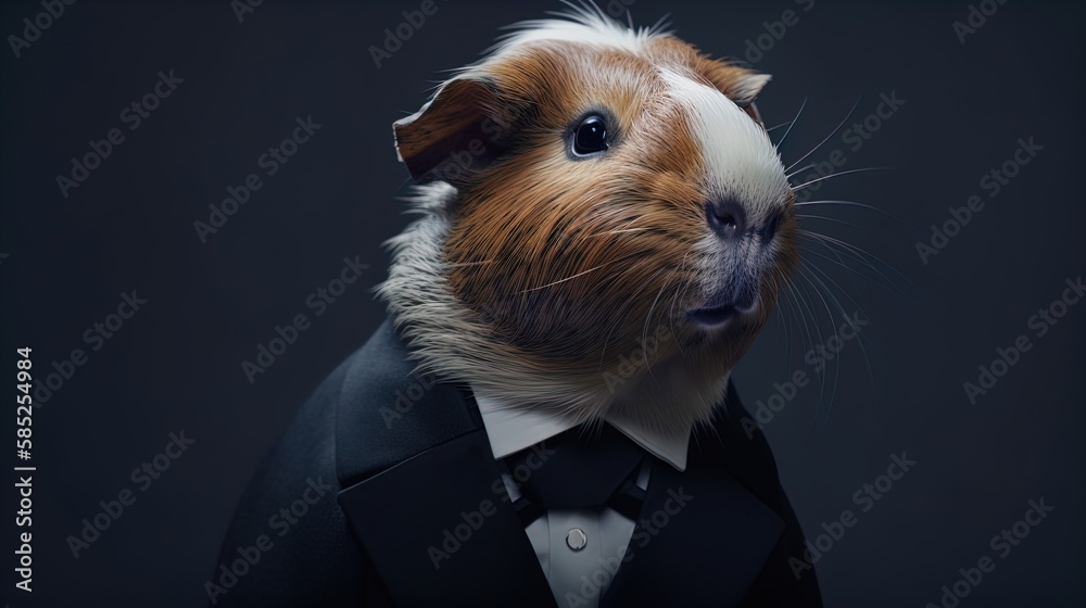Guinea pig in suit: Studio Shot of a Guinea pig in Business clothes ...