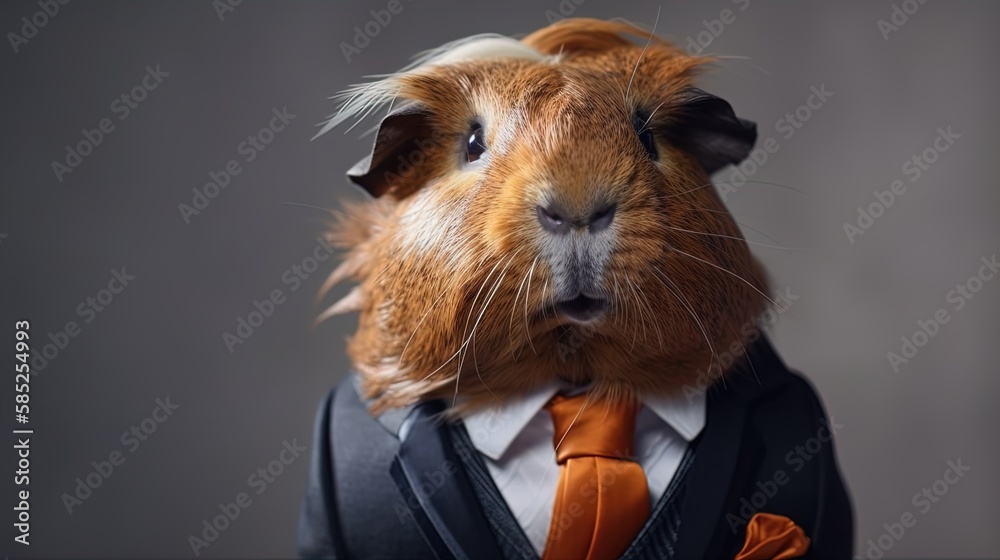 Guinea pig in suit: Studio Shot of a Guinea pig in Business clothes ...