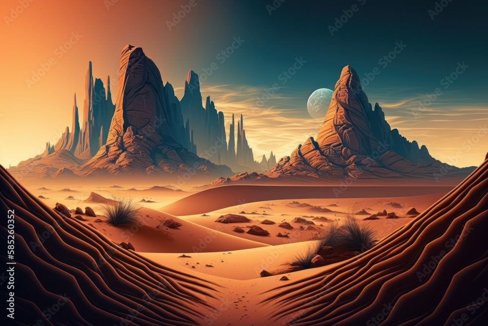 AI-Generated Apocalypse Landscape: Stunning Nature Scenes of Sand Dunes ...