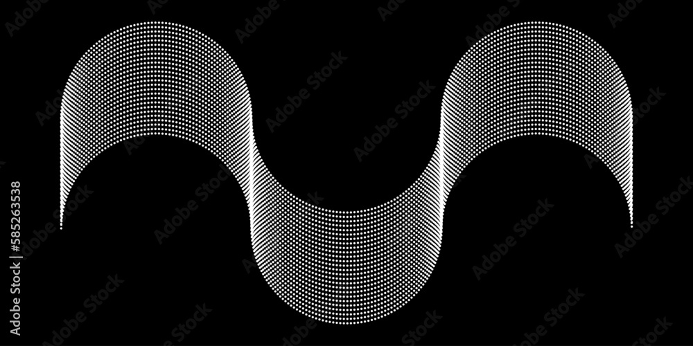 White dotted lines in wavy form. Vector. Geometric art. Trendy design ...