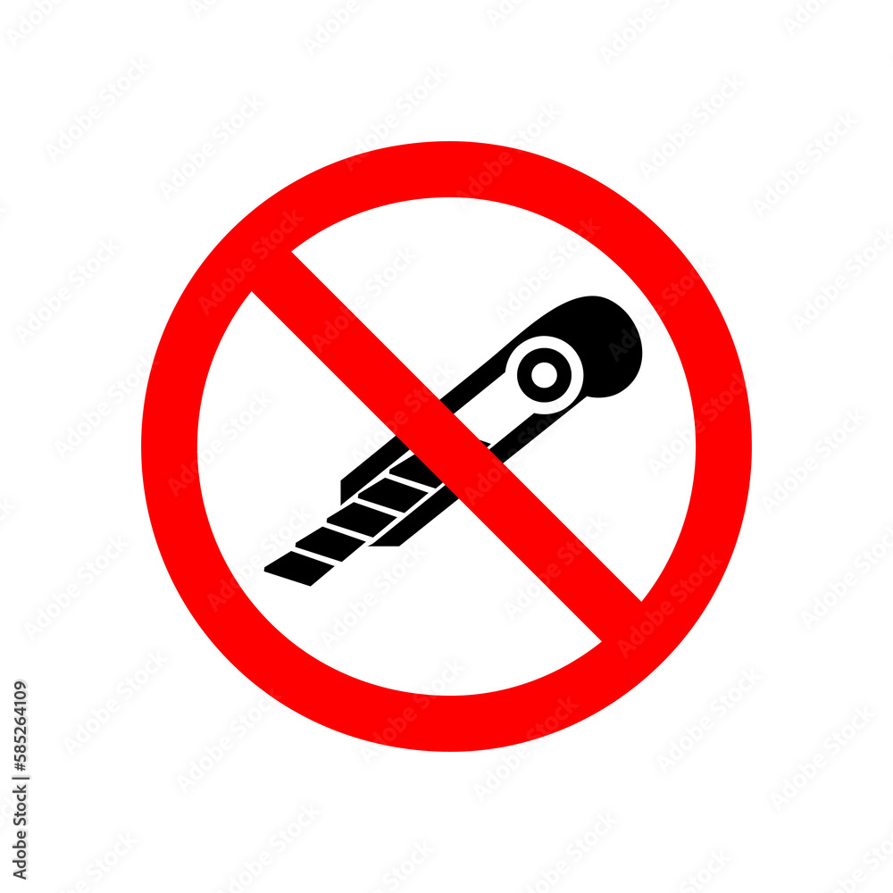No Use The Cutter Symbol Sign ,Vector Illustration, Isolate On White ...