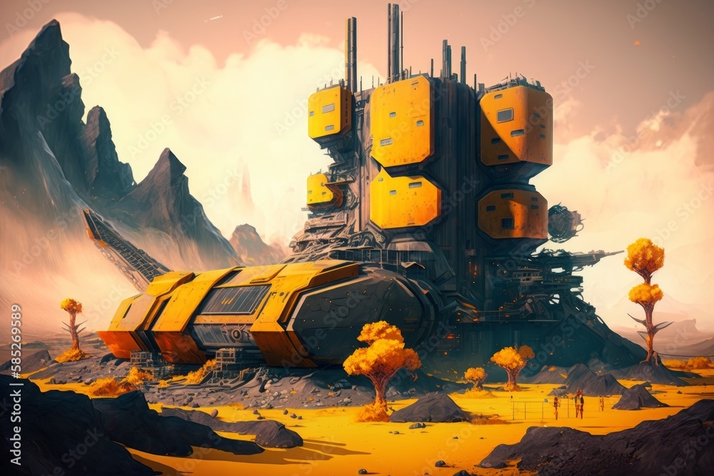 Futuristic Military Base with Advanced Weapons & Superb Landscape: AI ...