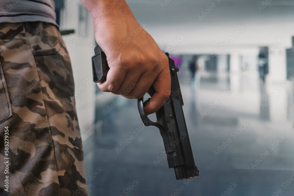 an armed criminal with a dhrt pistol enters the premises. Attempted ...