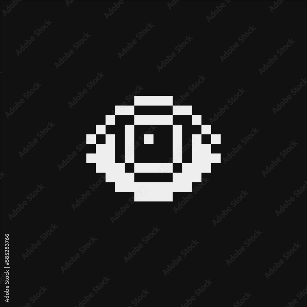 Eye icon. Pixel art style. Design application. 1-bit. Video game sprite ...