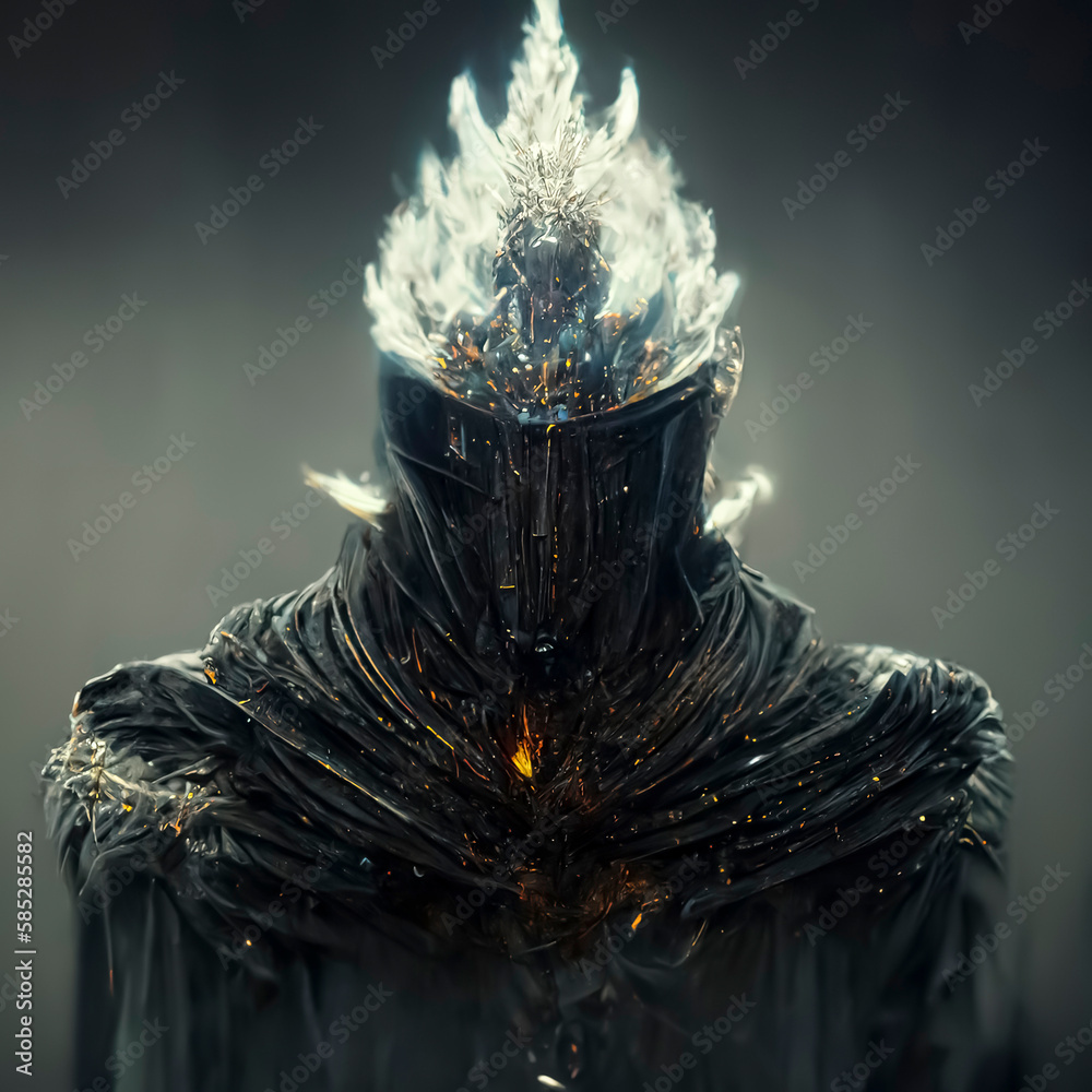 Dark Knight in body armor. fantasy world, Fight between god and evil ...