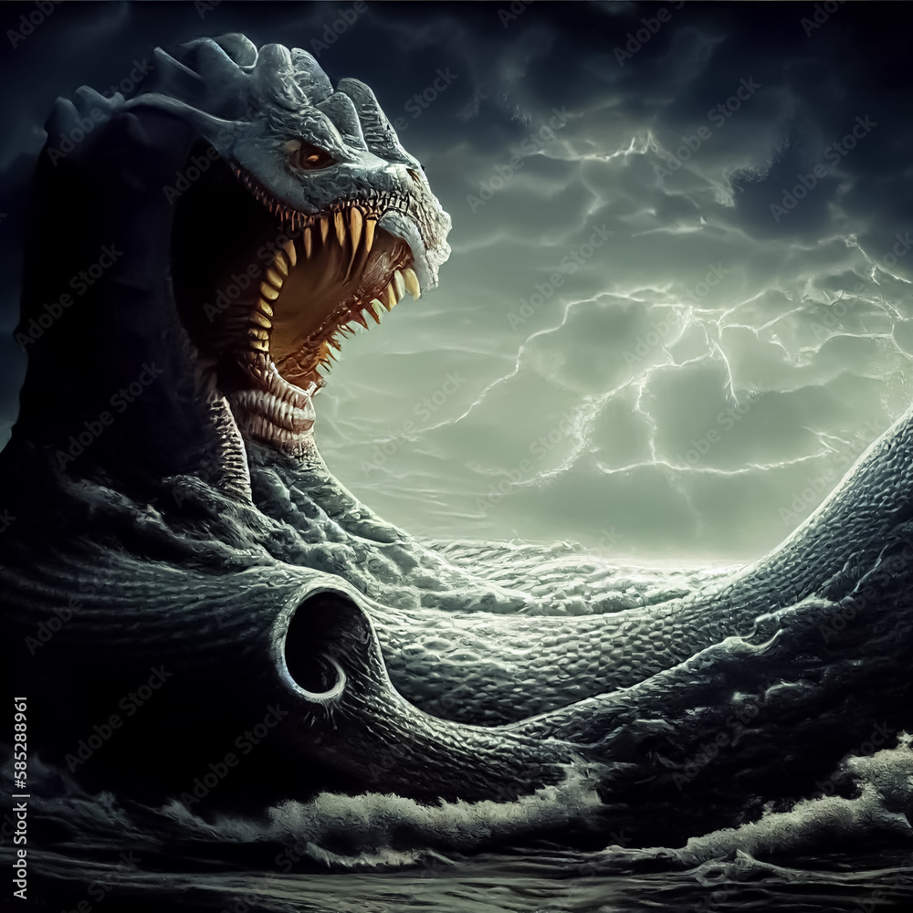 Poster giant sea leviathan monster in the ocean – Wall Art | UkPosters