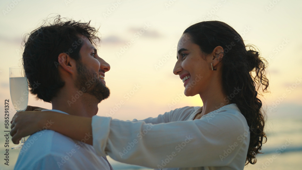 In a moment of pure romance, a young Latin couple shares a passionate ...