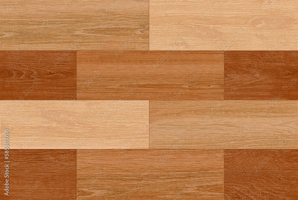 parquet wooden flooring in top view for background, illustration parquet floor empty, wooden ...