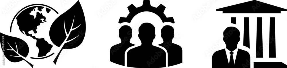 ESG icons as concept of environmental conservation and renewable ...