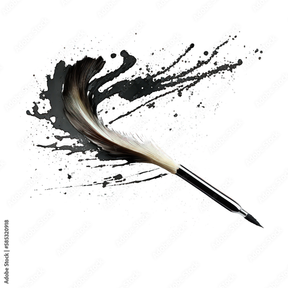 The image features a realistic brush stroke rendered on a transparent ...
