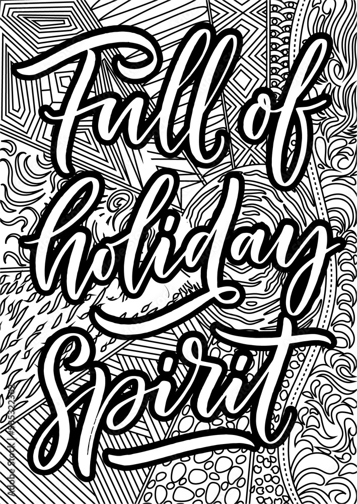 Christmas Lettering Motivational Quotes Coloring Page, Motivational ...