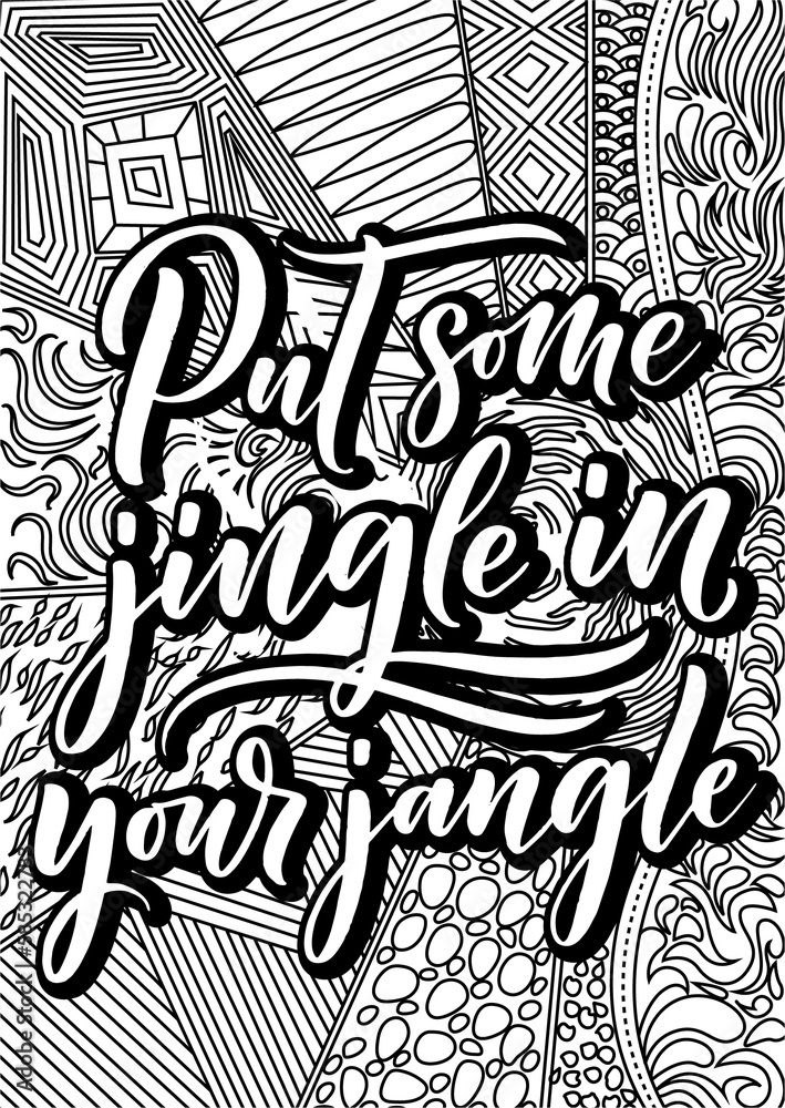 Christmas Lettering Motivational Quotes Coloring Page, Motivational ...