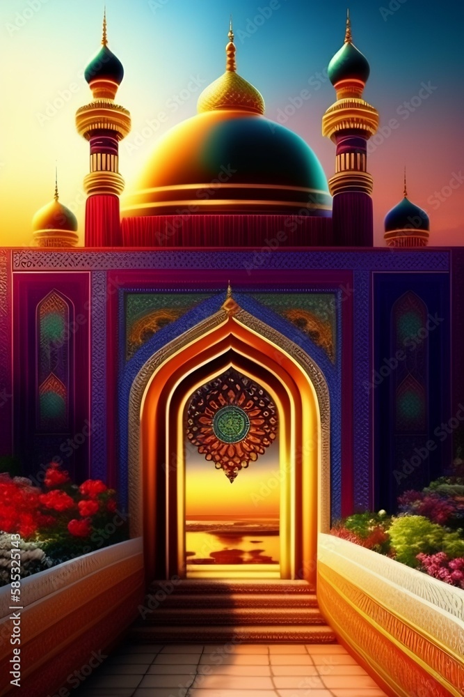 Beautiful Mosque, Mosque on open nature Muslim mosque Muslim place to ...