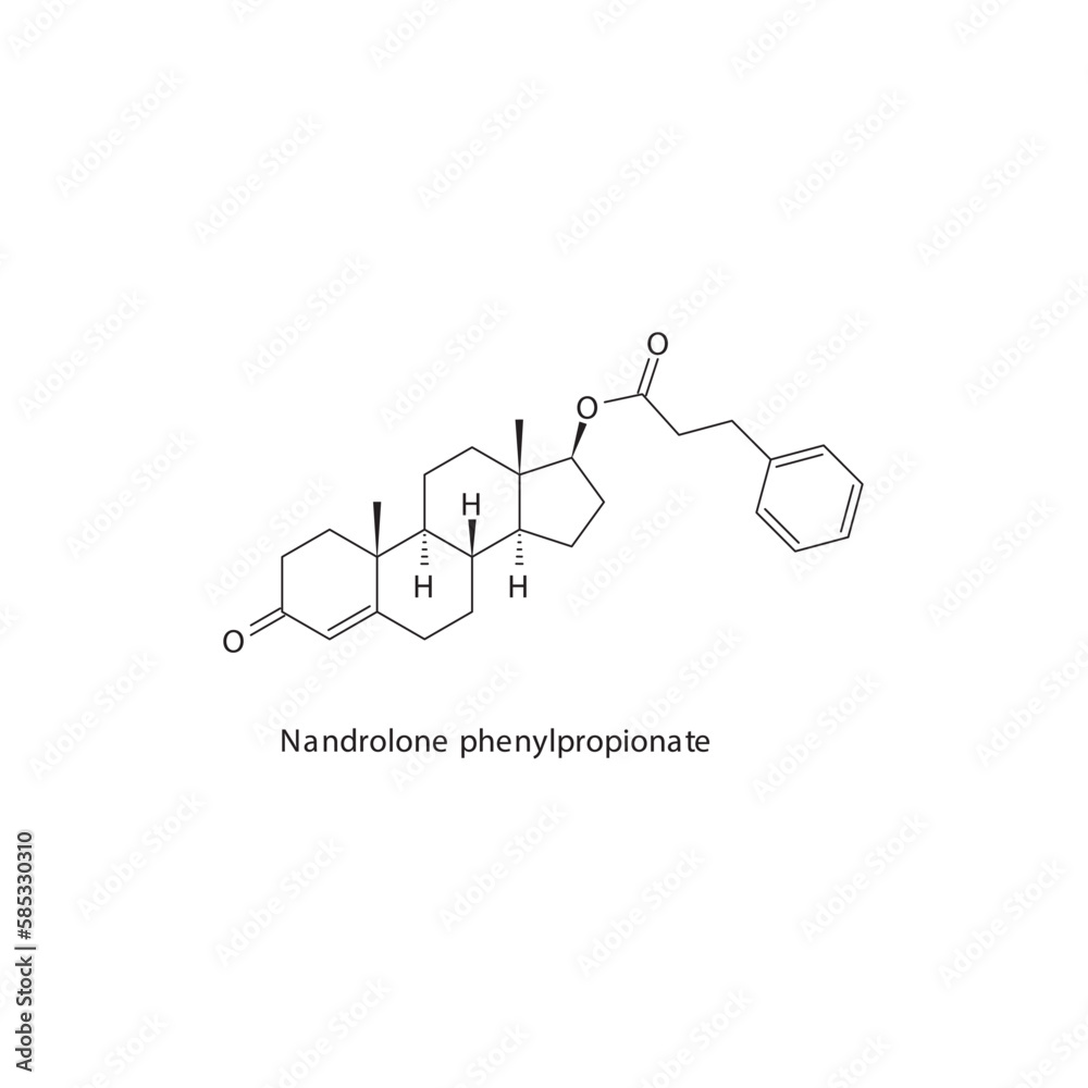 Nandrolone phenylpropionate flat skeletal molecular structure Anabolic ...
