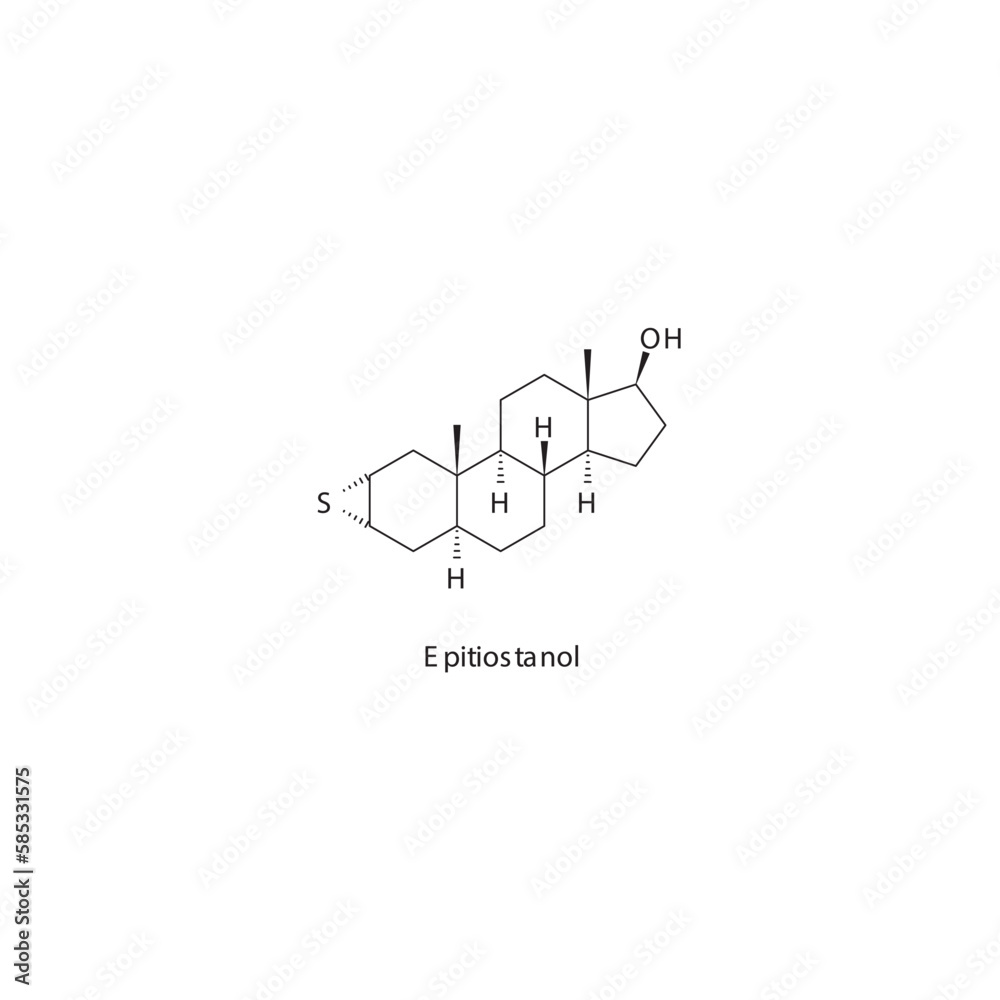 Epitiostanol flat skeletal molecular structure Anabolic steroid drug ...