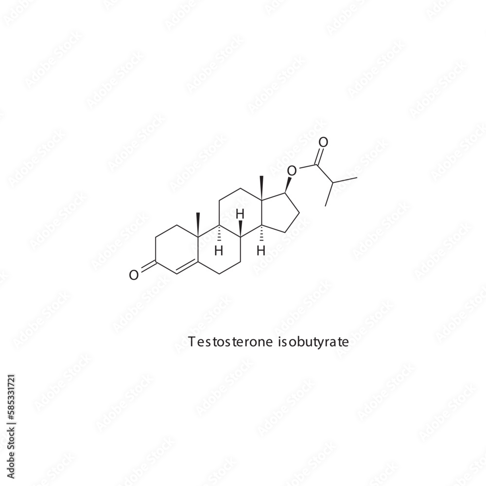 Testosterone isobutyrate flat skeletal molecular structure Androgen ...