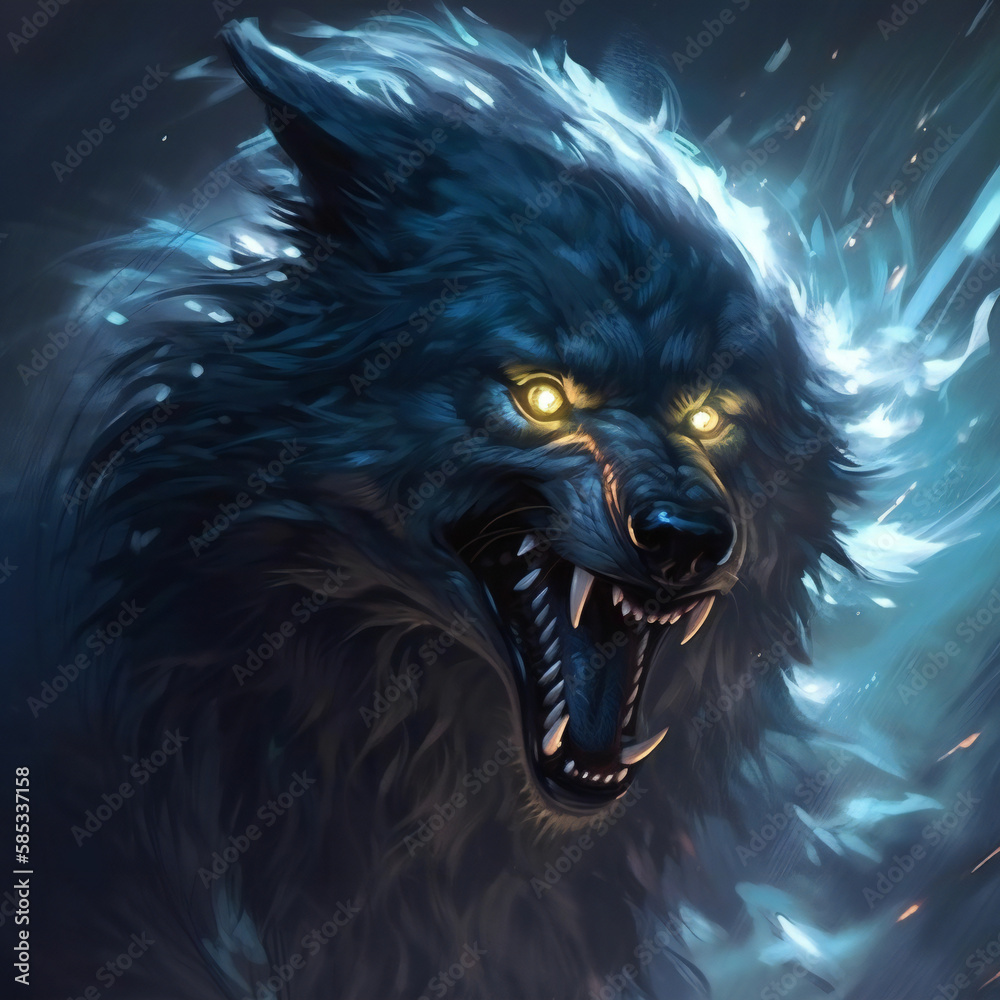 Fenrir, the Majestic and Powerful Wolf of Viking Myth, generative AI ...