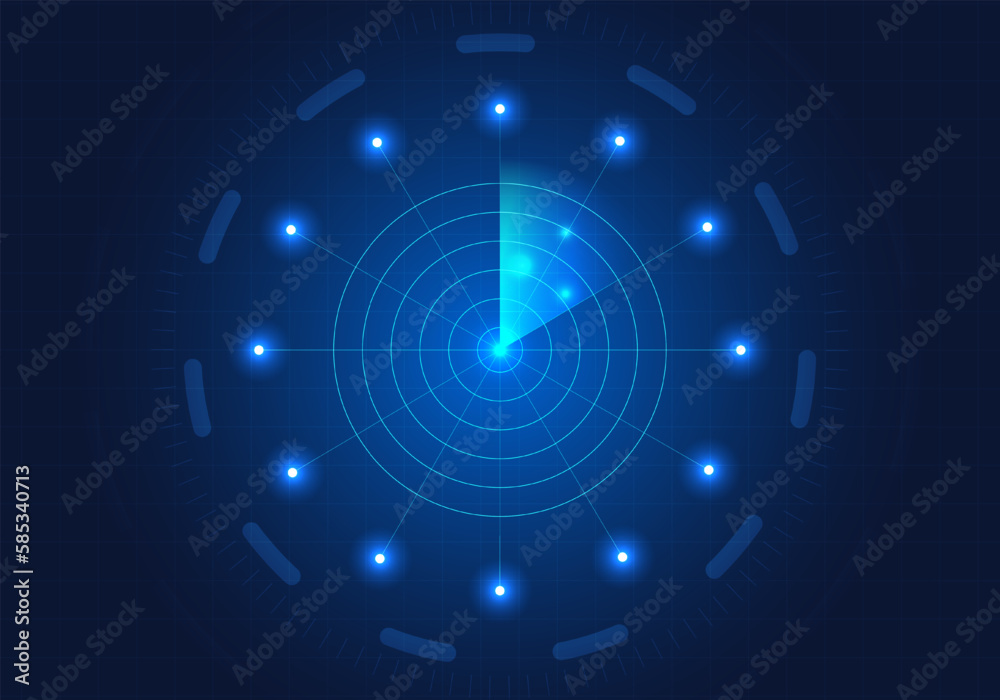 Background Radar has a circle in the center around which there is a ...