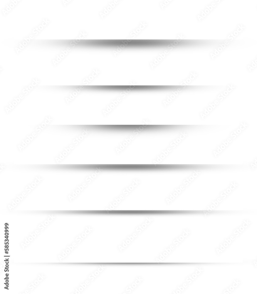Realistic paper divider shadow effects on transparent background useful ...