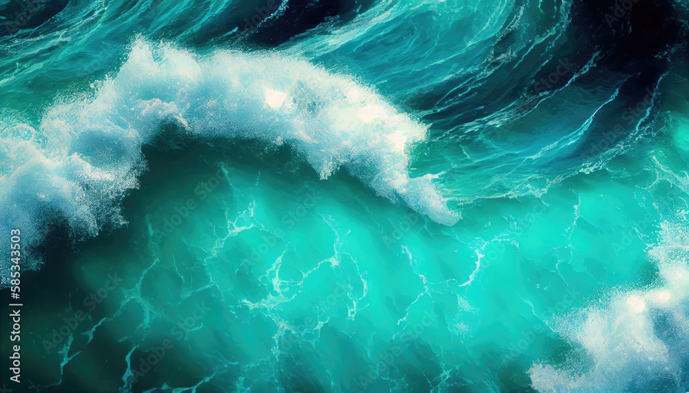 Blue sea waves background. Ocean wave turquoise color, aero view. Blue ...