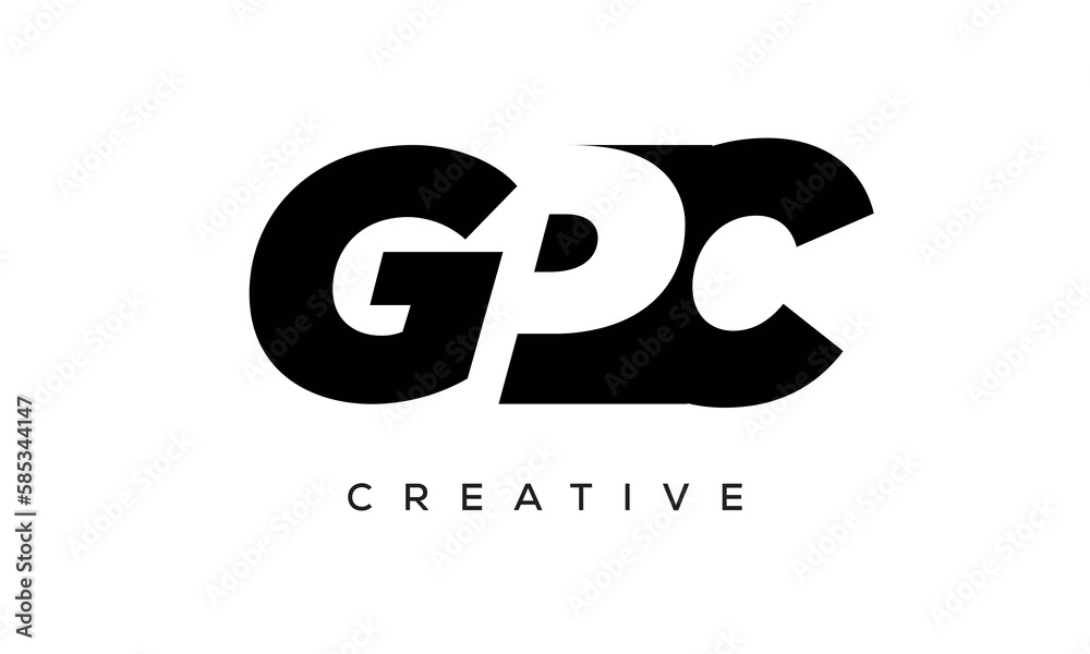 GPC letters negative space logo design. creative typography monogram ...