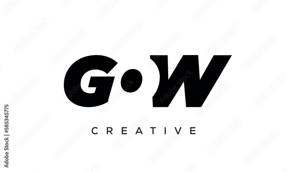 GOW letters negative space logo design. creative typography monogram ...