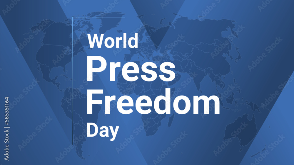 World Press Freedom Day international holiday card. Poster with earth ...